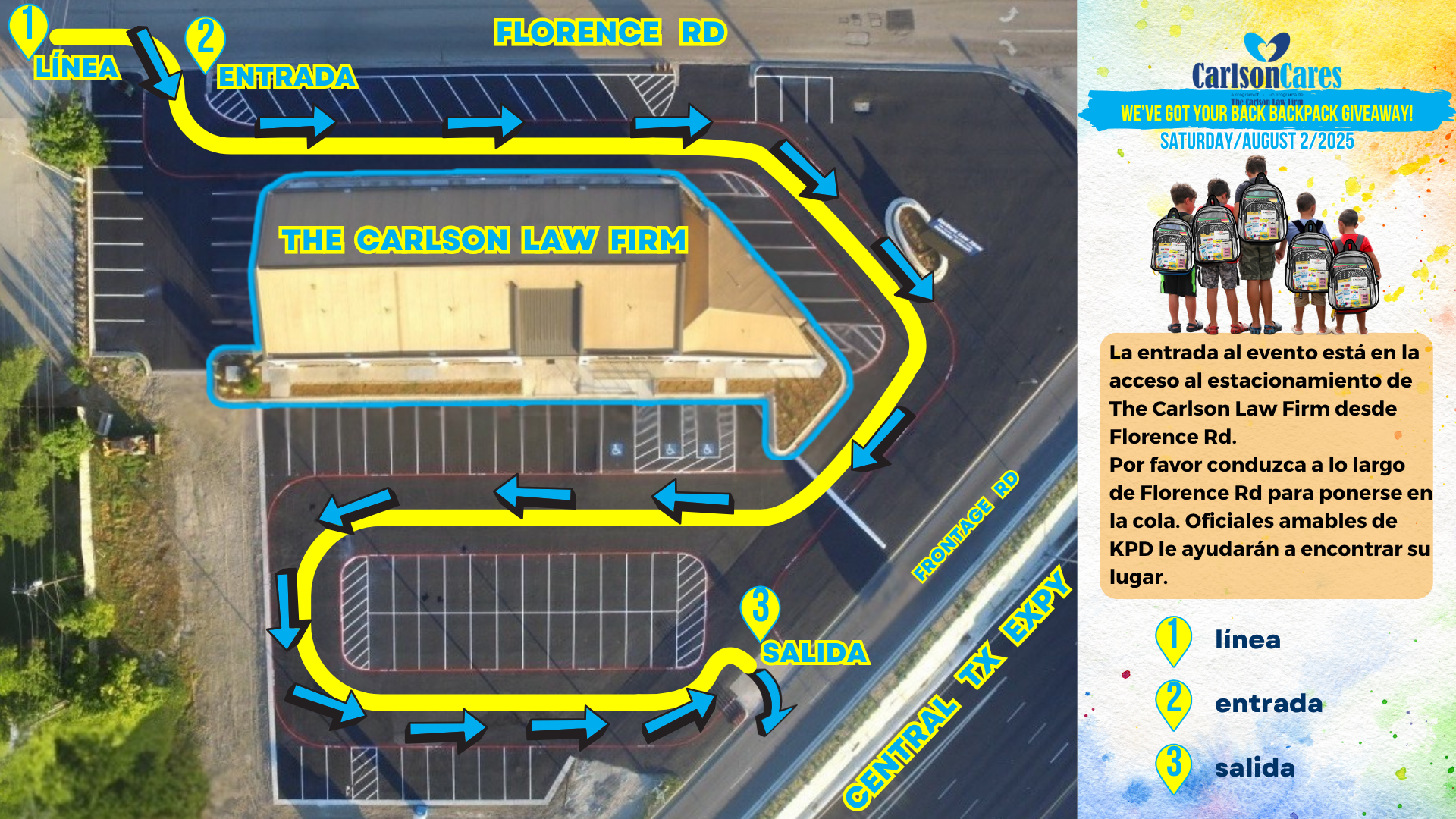 Carlson Law Firm renueva distribución de mochilas en Killeen con servi ...